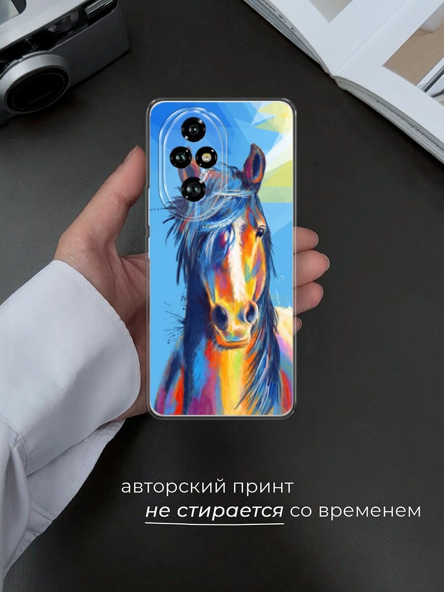 Чехол на Honor 200 Pro / Хонор 200 Про с принтом "Лошадь арт 3" — фото 1