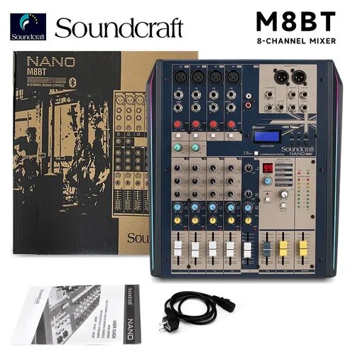 Soundcraft M8BT Профессиональный микшерный пульт с эффектом реверберации и группой эффектов DSP