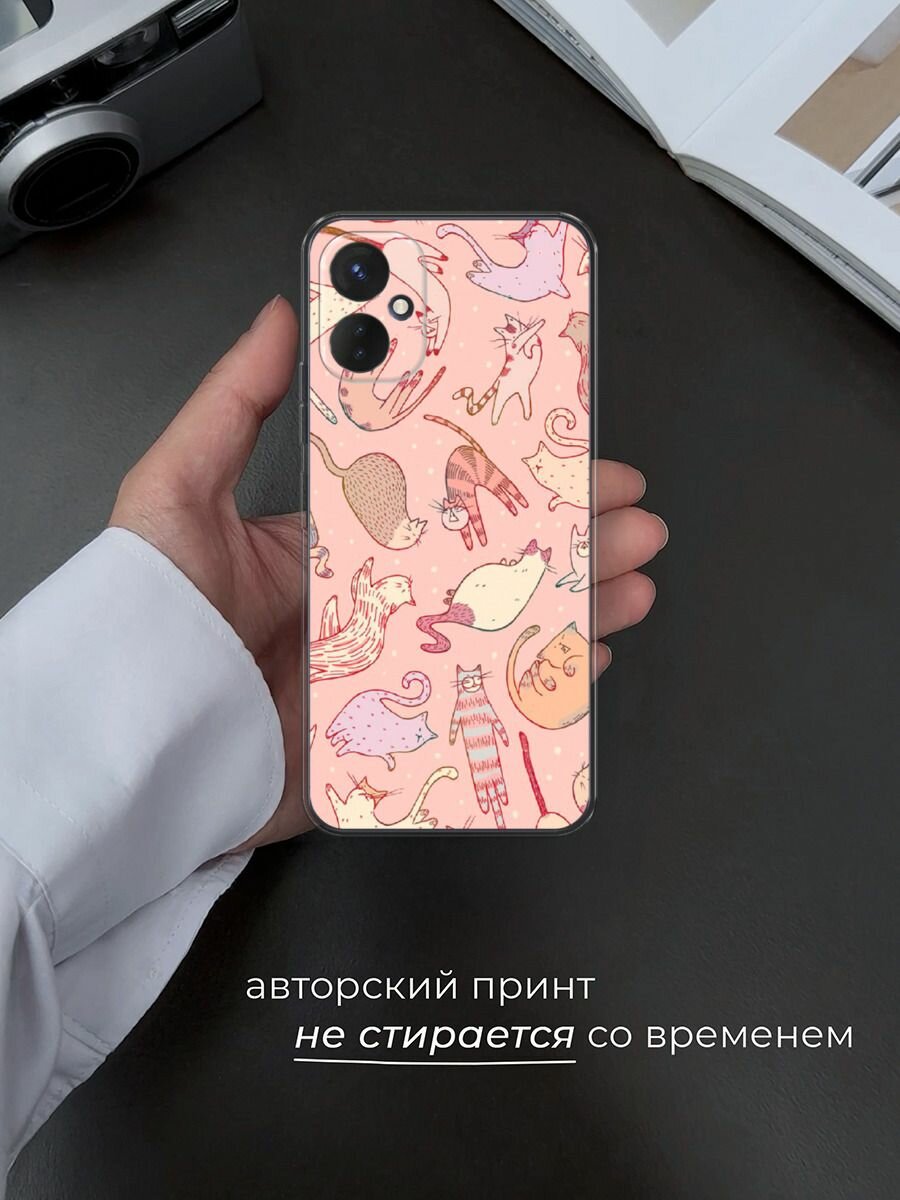 Чехол на Tecno Spark 9 Pro / Техно Спарк 9 Про с принтом "Розовое счастье" — фото 1