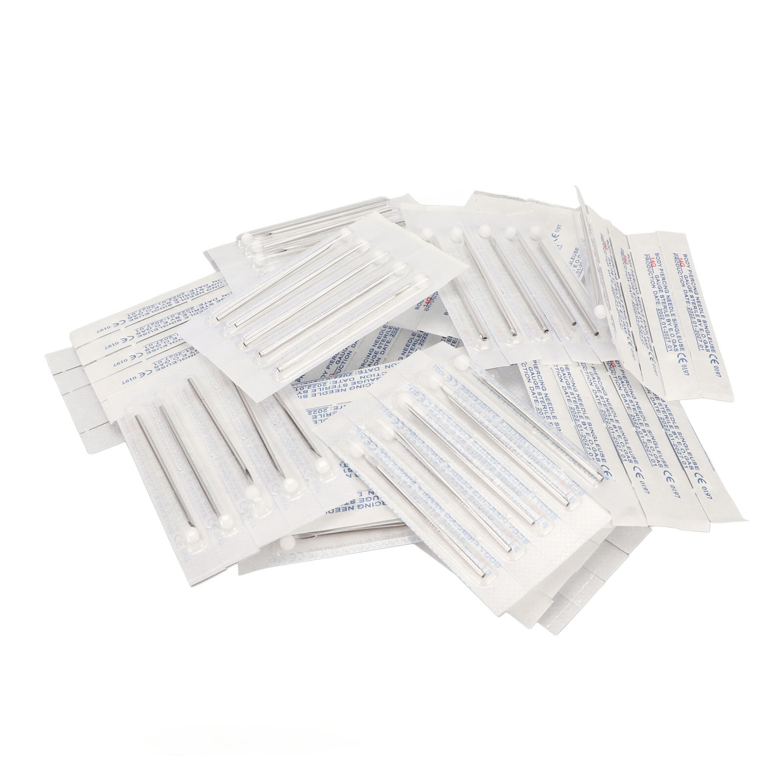 100 шт. иглы для пирсинга 14 г одноразовые иглы из нержавеющей стали для пирсинга ушей, носа, пупка, сосков, губ