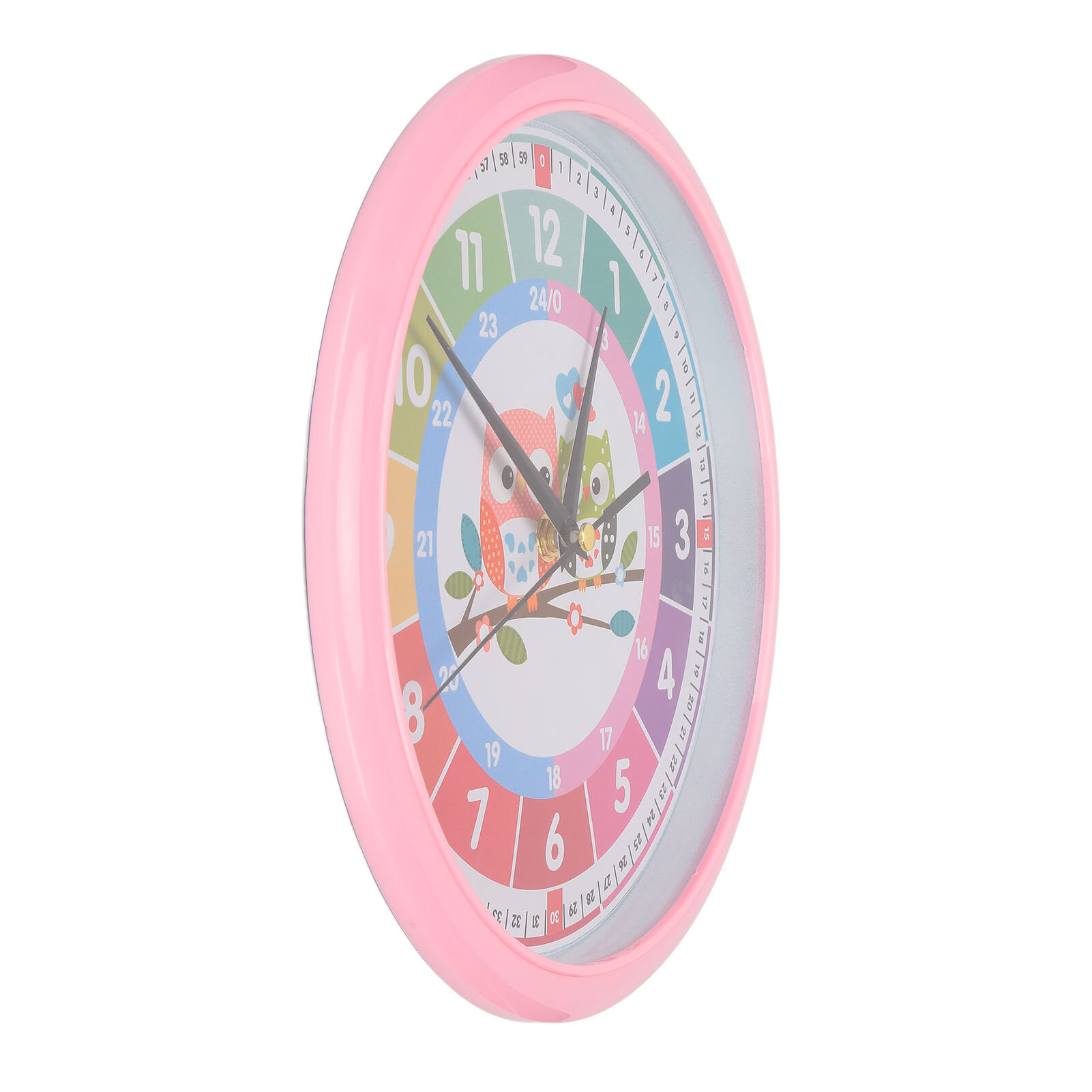 Настенные часы пластиковые мультяшные красочные кварцевые обучающие часы для детской спальни класс розовый