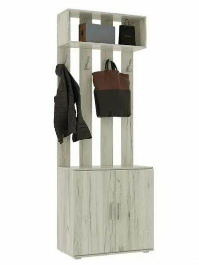 Прихожая Ева NEW Тумба с вешалкой (800) (Дуб Крафт Белый)