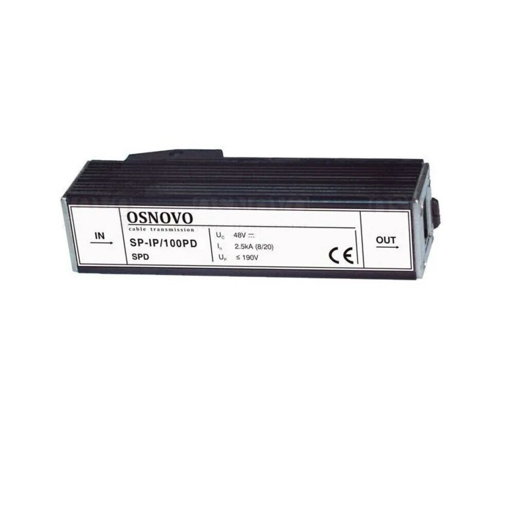Osnovo Коммутаторы, модули, беспроводное оборудование SP-IP 100PD Устройство грозозащиты для локальной вычислительной сети скорость до 100Мбит с с