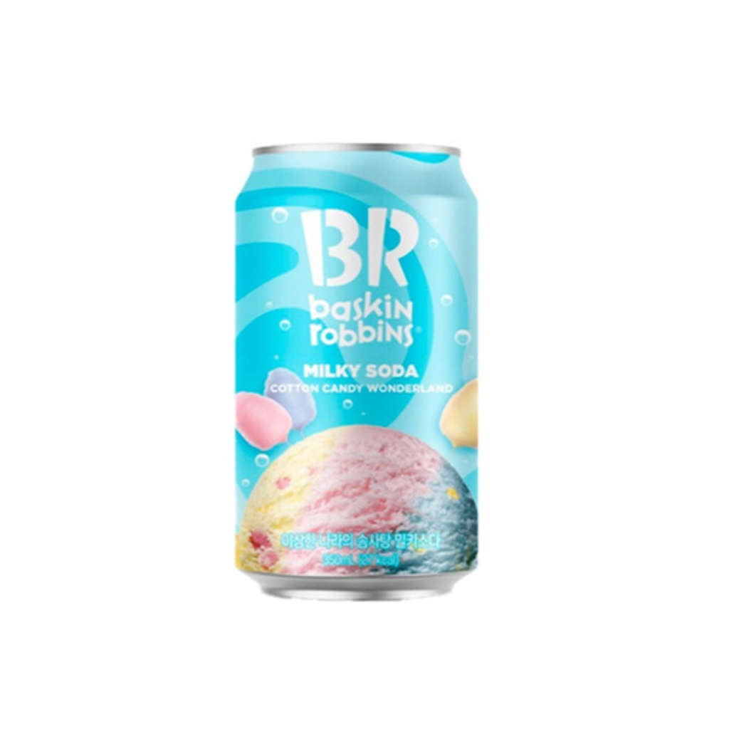 Напиток газированный Baskin Robbins Milky Soda со вкусом фруктового мороженого 350 мл, Южная Корея