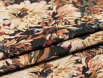 Jacquard ткань для пошива, хлопок, полиэстер Черный, Black