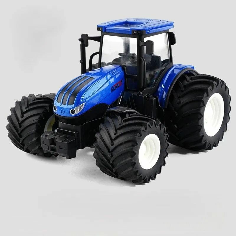 Детский игрушечный трактор на пульте управления, игрушечная спецтехника сельскохозяйственный трактор 1:16 синий