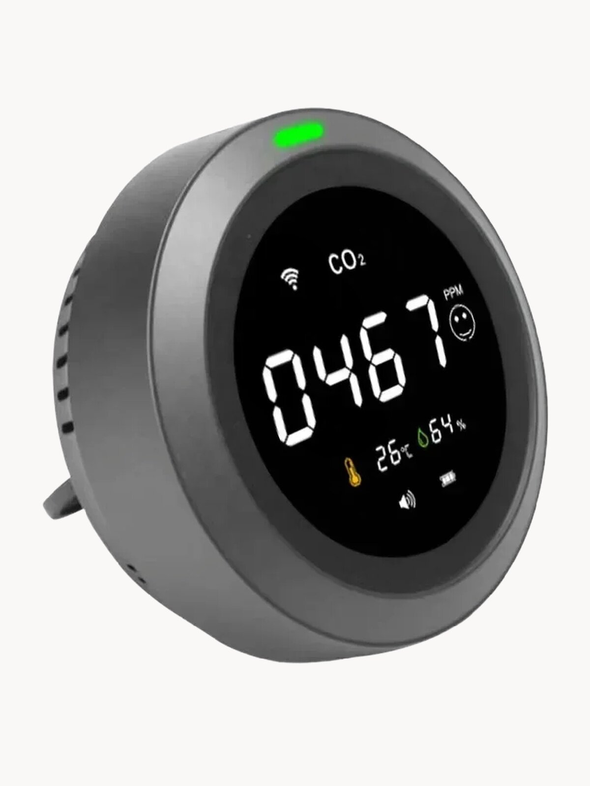 Детектор углекислого газа СО2 MEMORYFRAMES, датчик качества воздуха для дома, мониторинг температуры и влажности