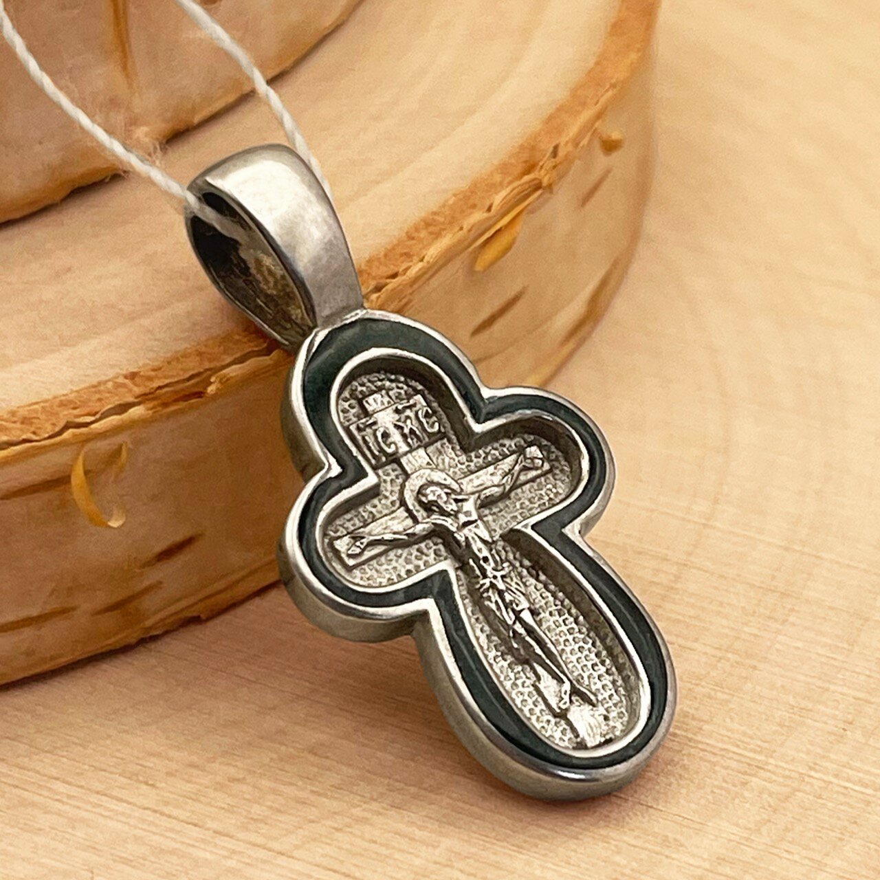 Крестик Русские Мастерские, серебро, 925 проба, чернение, оксидирование, эмаль