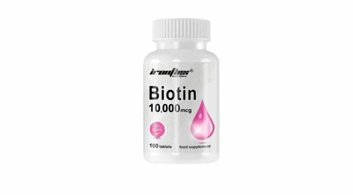 IronFlex Biotin Биотин 10 000 , ( Ironflex Витамин В) , 100 таблеток