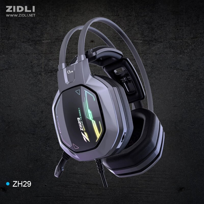 ZIDLI ZH29 Профессиональный игровой наушник с 7.1-канальным звуком, проводной с микрофоном, черный для