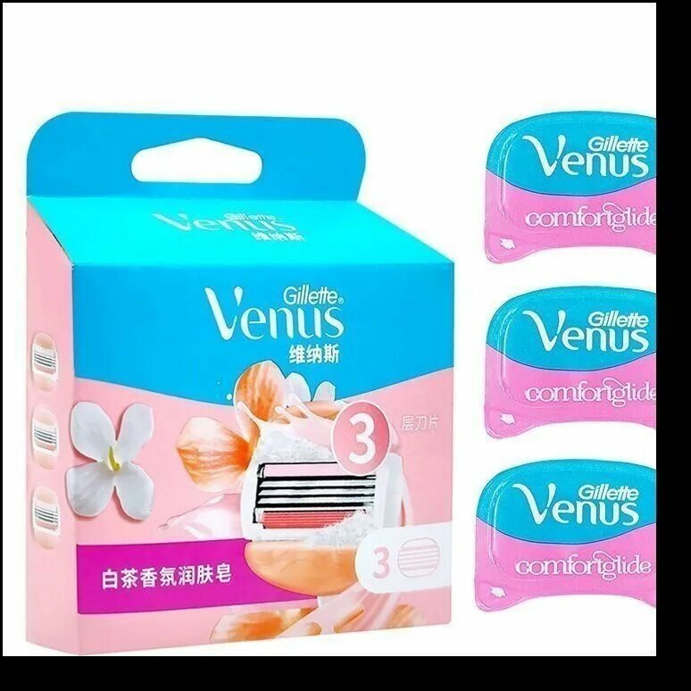 Женские бритвенные лезвия Gillette Venus ComfortGlide White Tea, сменные кассеты с 3 лезвиями