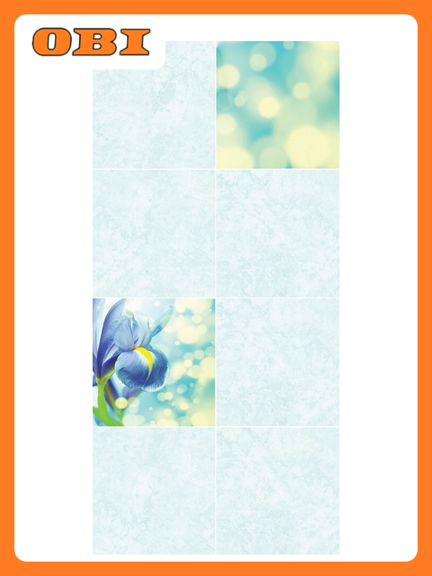 Панель ПВХ Флер Блю, 250x2700x8 мм, ламинированная, с рисунком, синяя