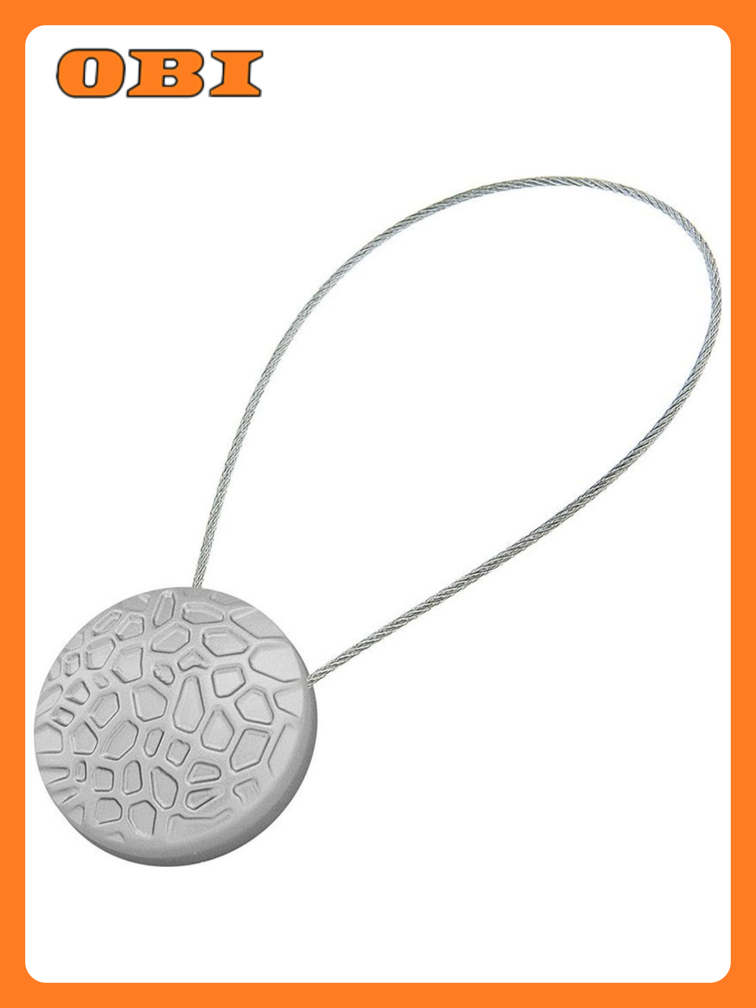 Клипсы для штор ТД Текстиль, с тросом, серебристые, матовые, пластик, 10 шт.