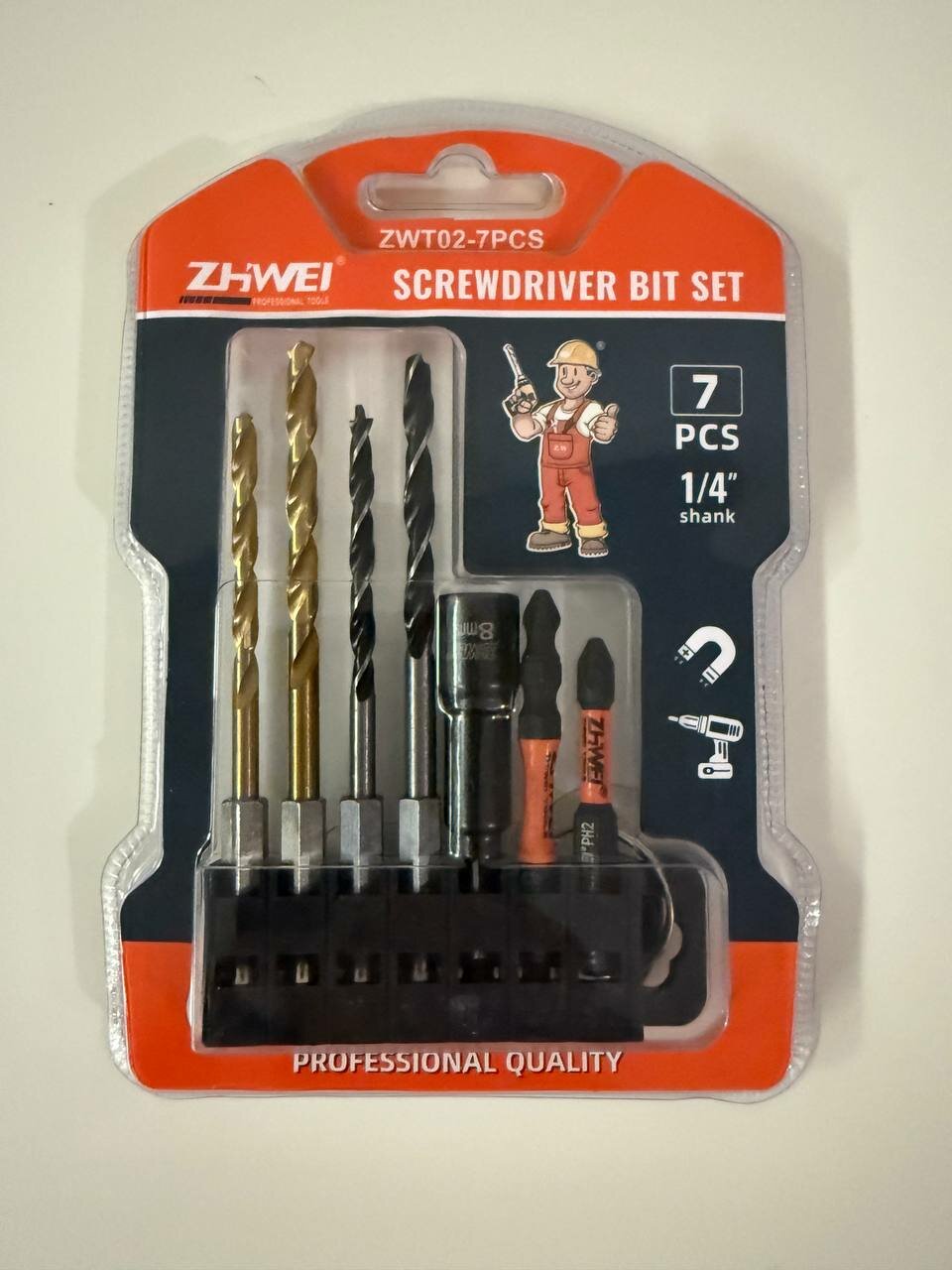 Набор сверл и бит универсальный 7 шт, сталь S2/HSS, для дома и дачи