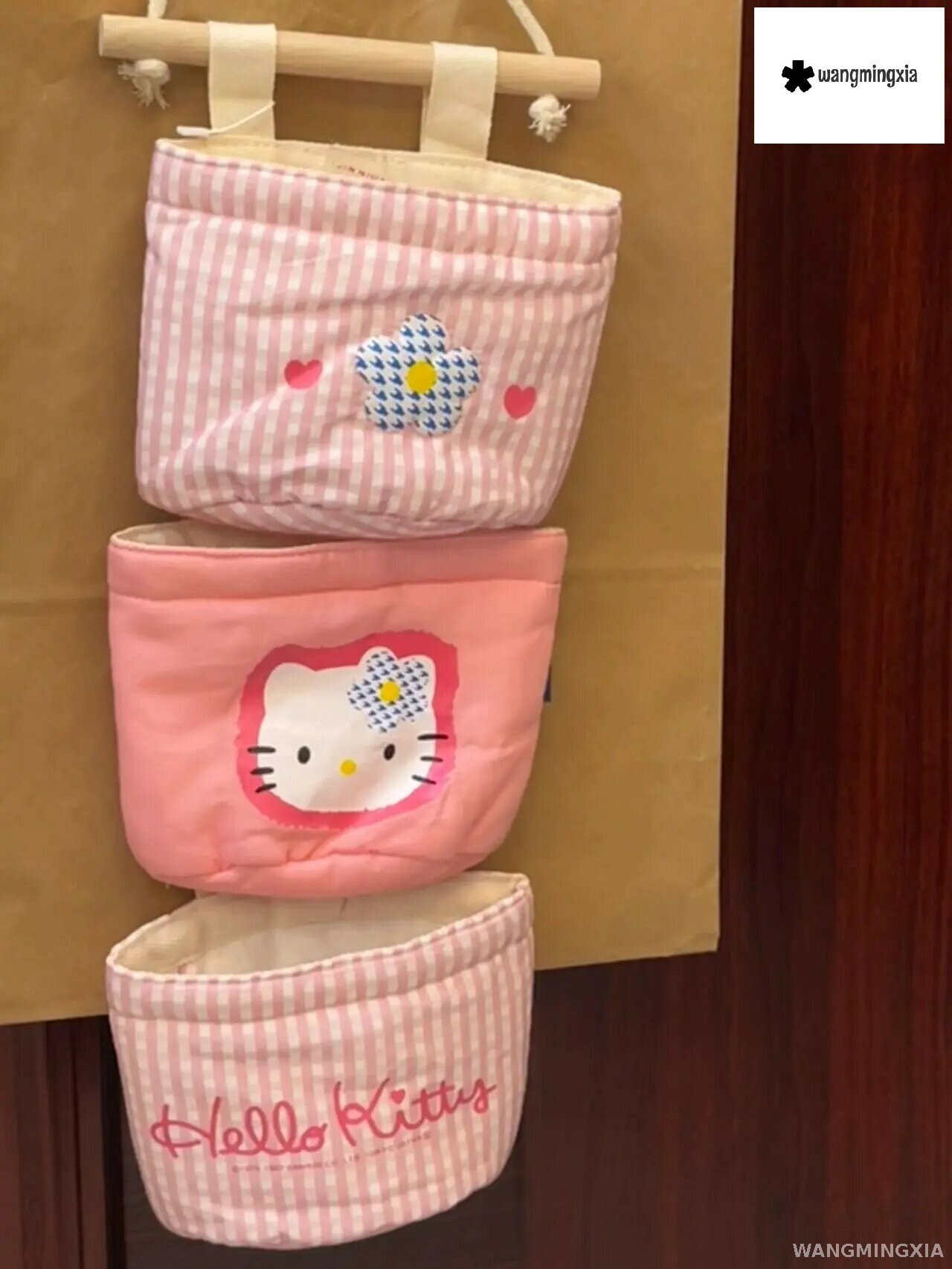 Эксклюзивная розовая сумка Hello Kitty MINISO для хранения на стене