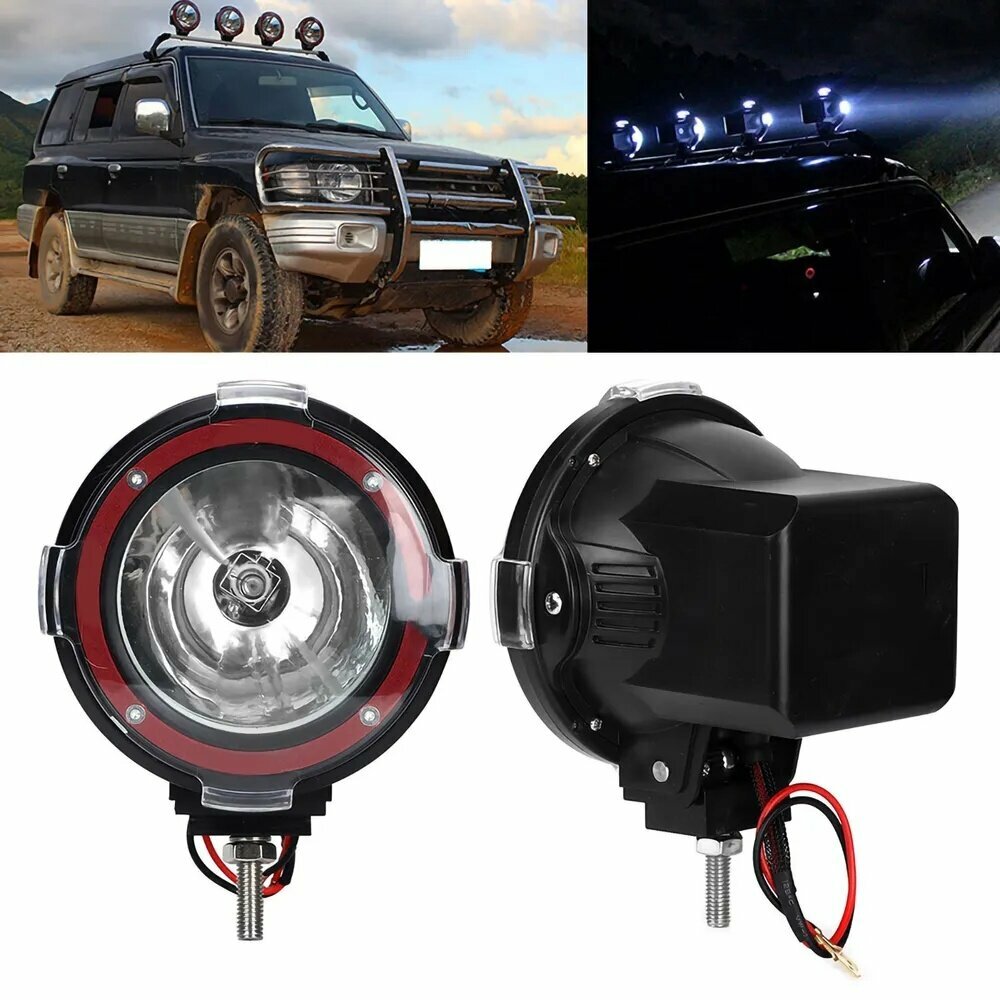 Прожектор автомобильный, 1 шт, арт. Внедорожное преобразование переднего бара крыши HID прожектора 12-24V 55W 4 дюйма красный круг работы света