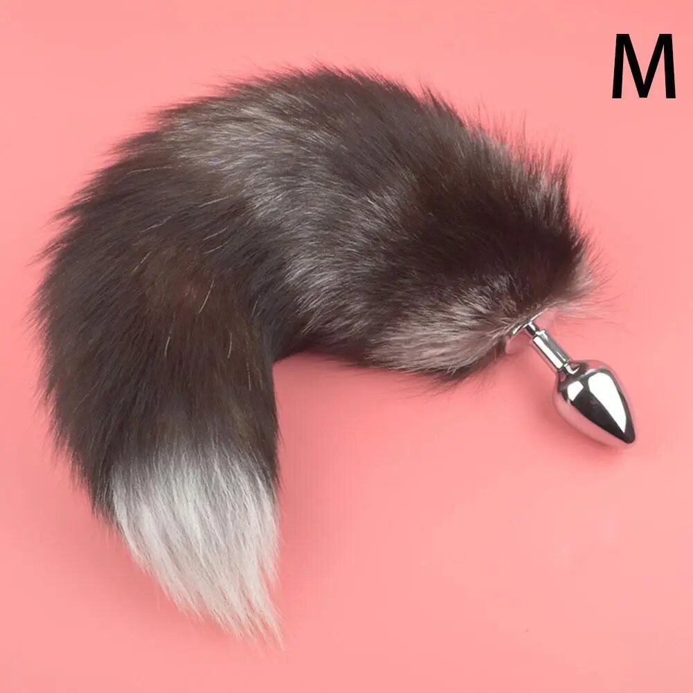 3 Sises Fox Tail Anal Plug Ролевые игры с массажёром простаты Тренировка ануса Собачий хвост Задняя пробка дилдо Взрослы
