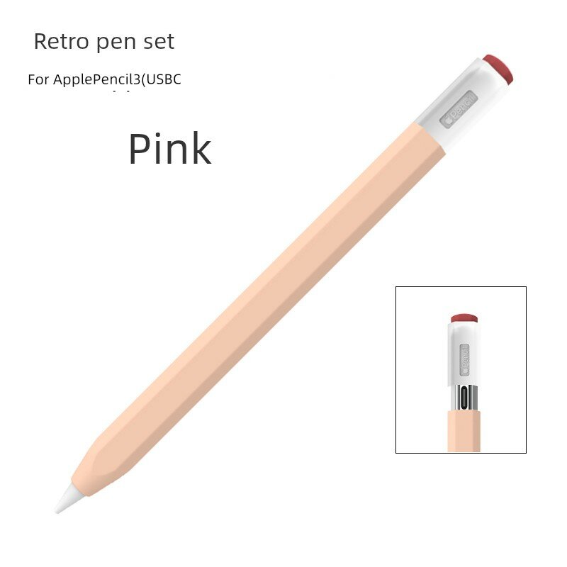 Силиконовый чехол для Apple Pencil USB-C - Розовый, защитный чехол для Apple Pencil 1-го и 2-го поколений