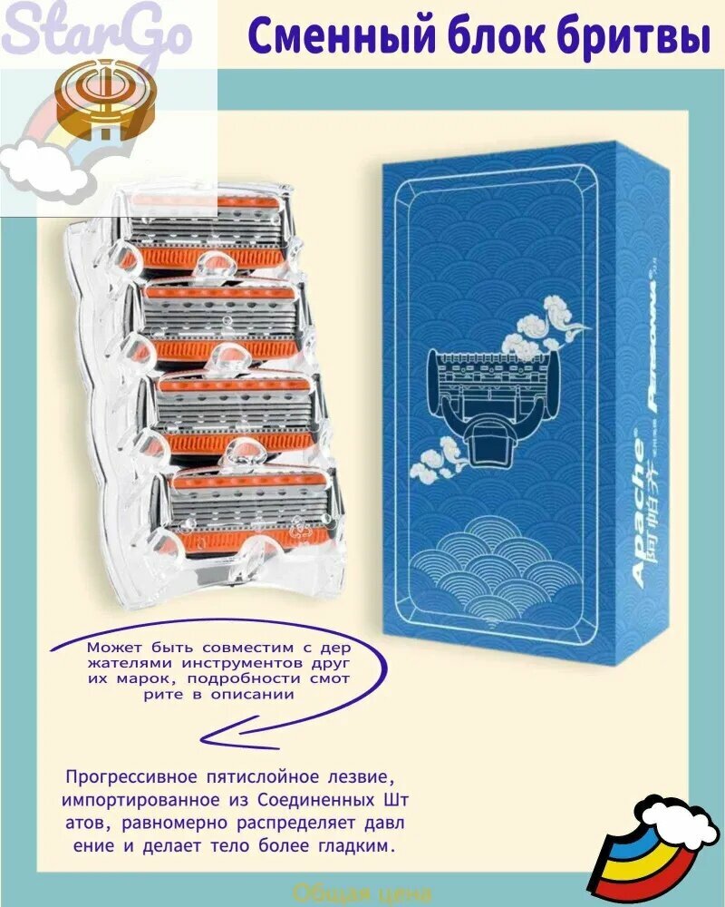 Сменный блок для бритвы, подходящий для хвостовика HYMM Amway, 20 шт