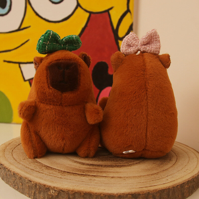 Милые плюшевые игрушки-капибары, брелоки-капибары с узлами, подвески для рюкзаков, оптовая продажа.