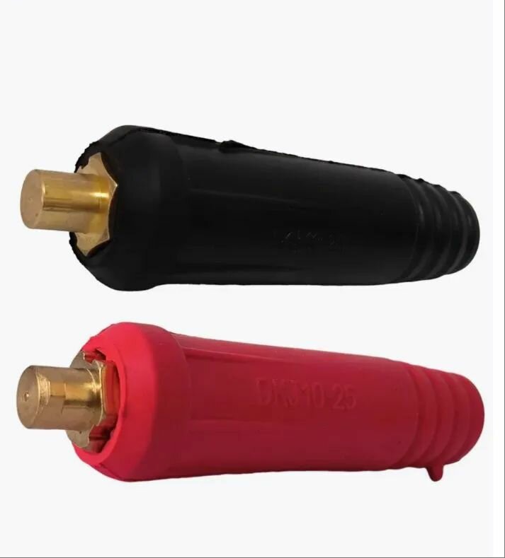 Кабельная вилка и панельная розетка для сварочного аппарата 10-25 / комплект 2+2 шт.