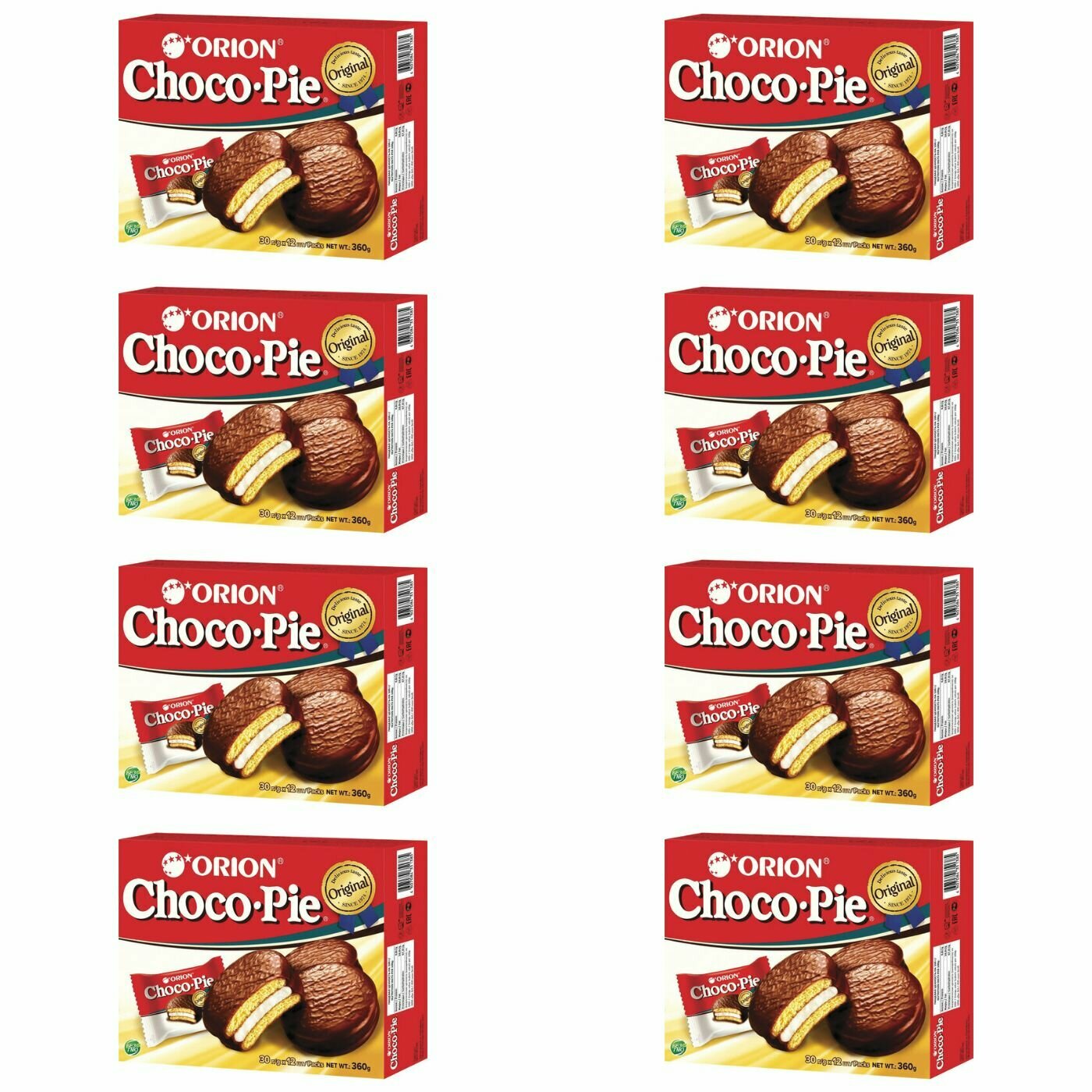 Choco Pie Печенье Orion Чоко пай, 12 шт по 30 гр, 8 уп /