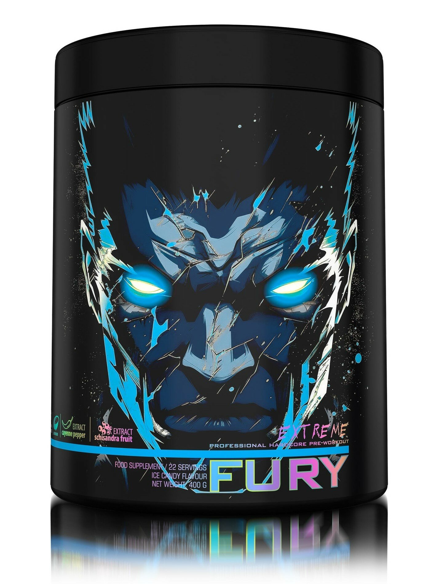 Предтренировочная добавка для повышения энергии, концентрации и выносливости Genius Nutrition Fury extreme 400 г леденец