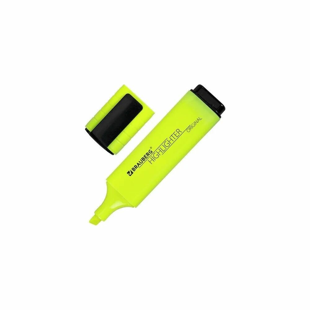 Текстовыделитель BRAUBERG ORIGINAL NEON желтый, линия 1-5 мм