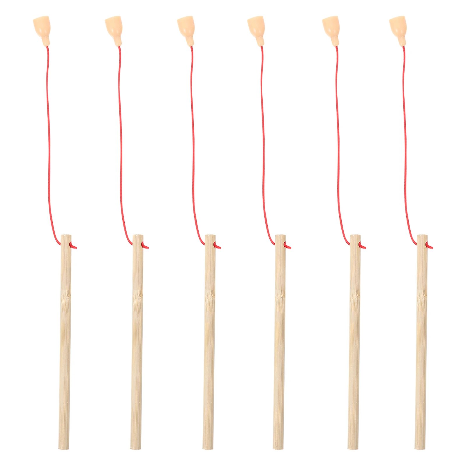 Деревянные удочки-погремушки 6шт, цвет: 6pcs