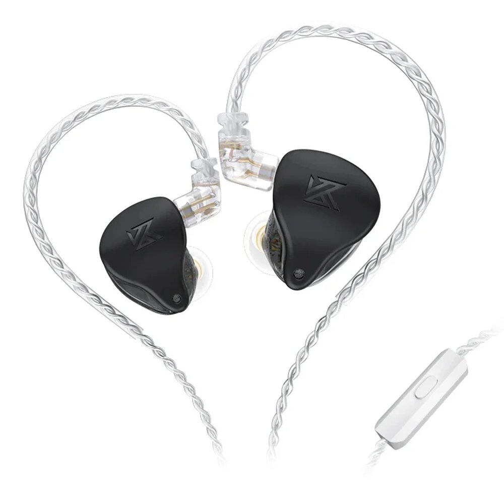 Наушники KZ AST with Mic, проводные, внутриканальные, арматурные, black