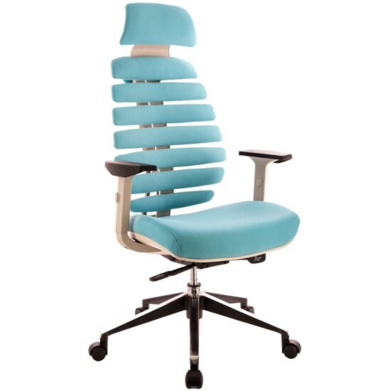 Кресло руководителя Everprof Ergo Grey ткань бирюзовый