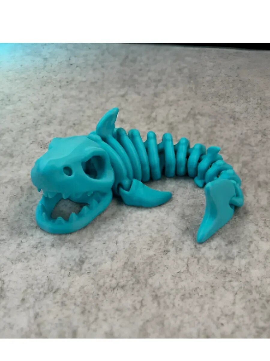 Игрушка-антистресс "Скелет Акулы", 3D, подвижная, бирюзовая, 18см
