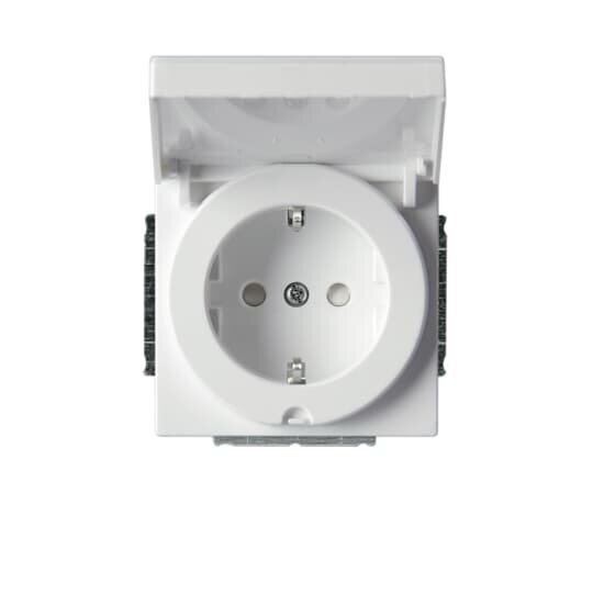 20EUCK-84 Розетка Shuko 16А 230В IP21/44 с крышкой, Impressivo, белый