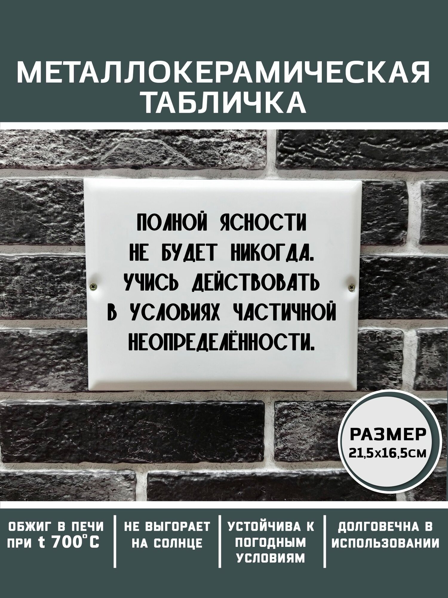 Металлическая табличка в стиле Лофт, СССР Полной ясности не будет никогда