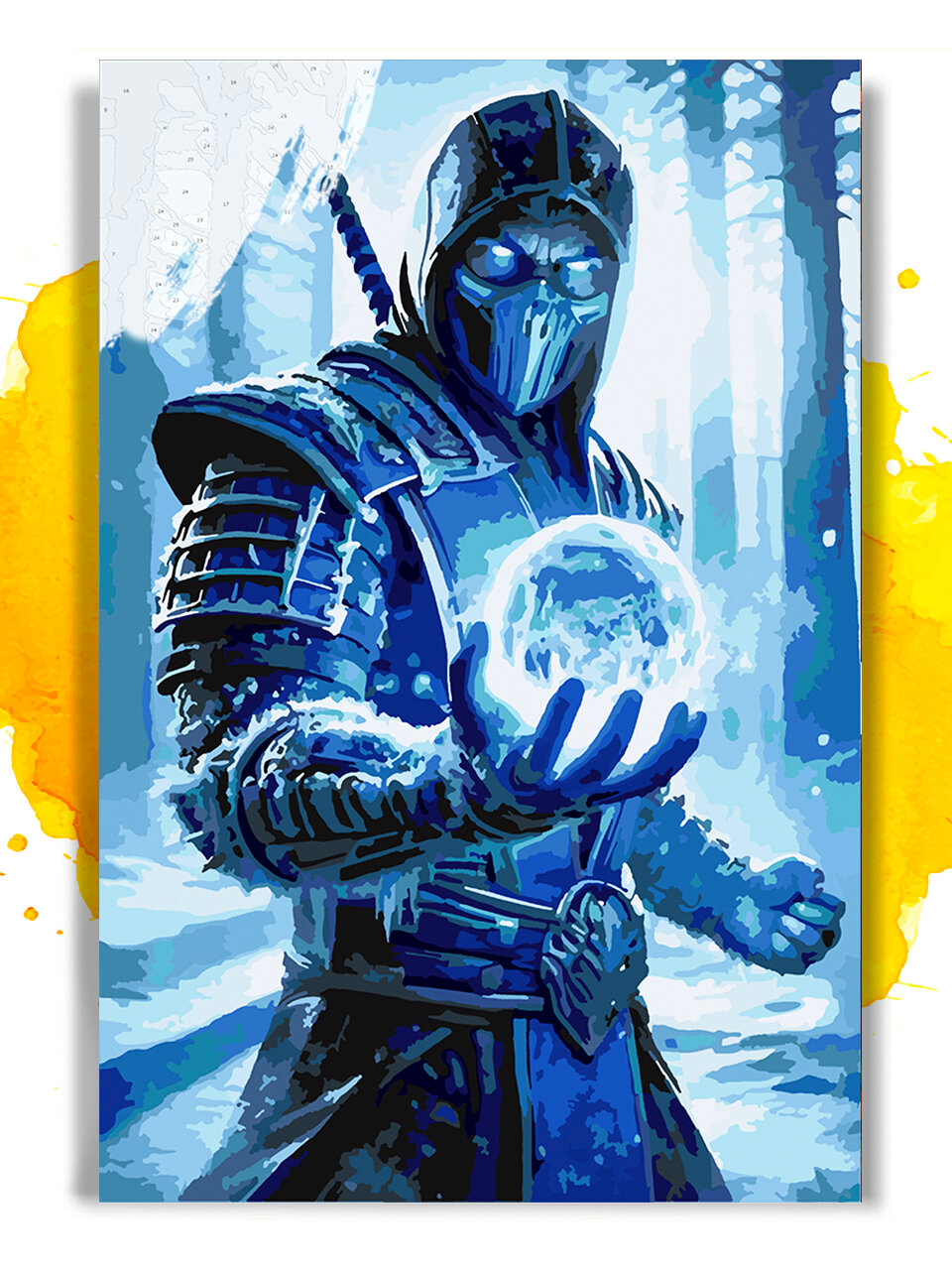 Картина по номерам на холсте Mortal Kombat - Саб-Зиро, 40 х 60 см