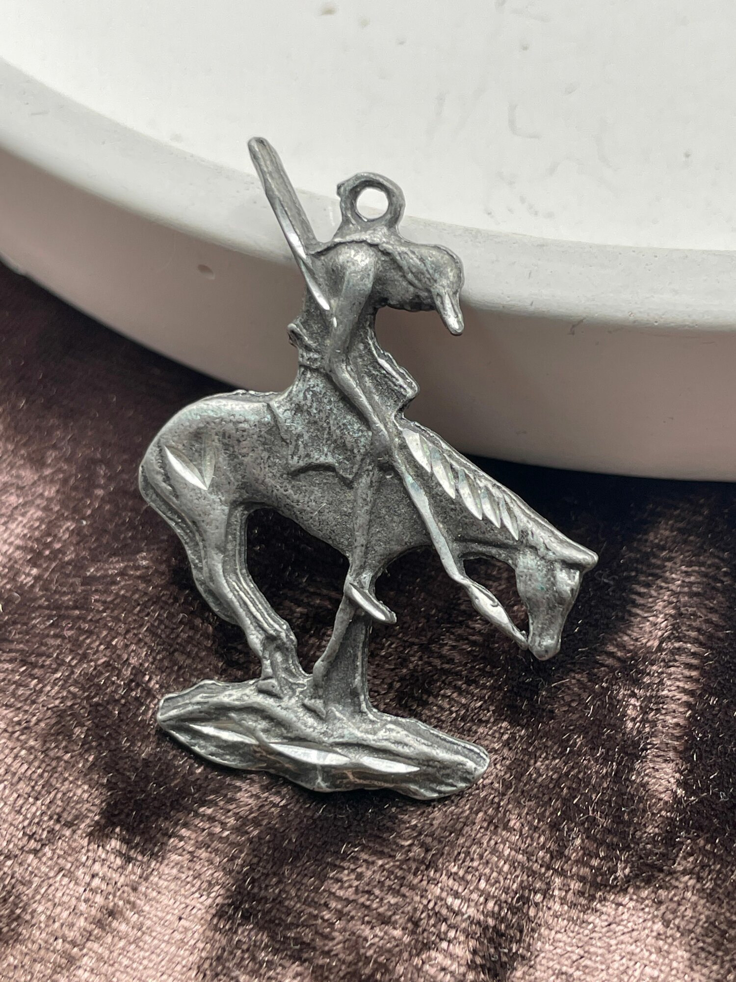 Винтажный кулон подвеска, всадник