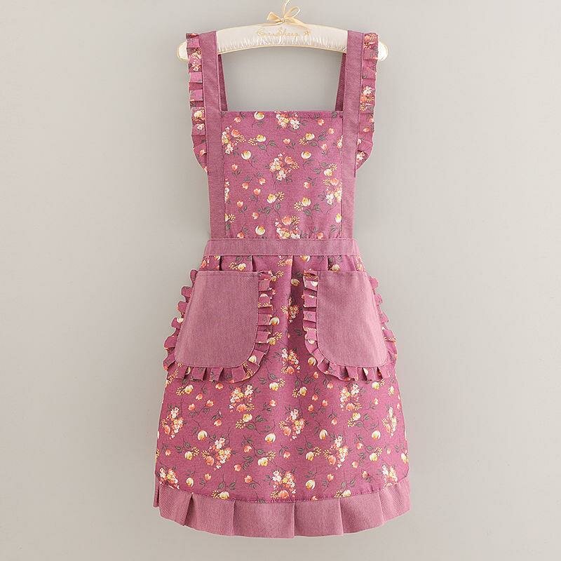 Женский фартук с рукавами, кухонный холст, прочная домашняя одежда, дышащий двухкомпонентный набор для взрослых