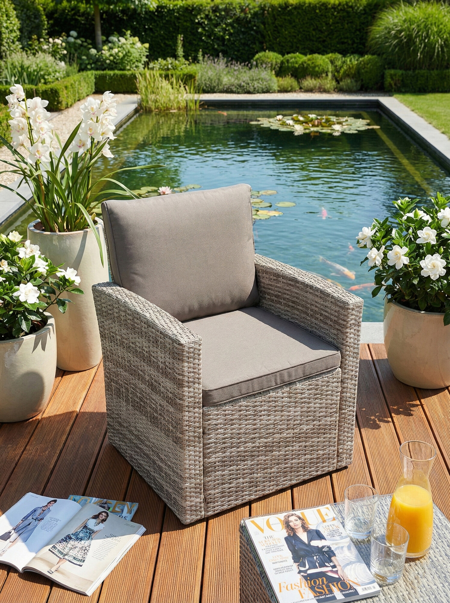 Кресло из искусcтвенного ротанга Палермо (Palermo Chair), серый