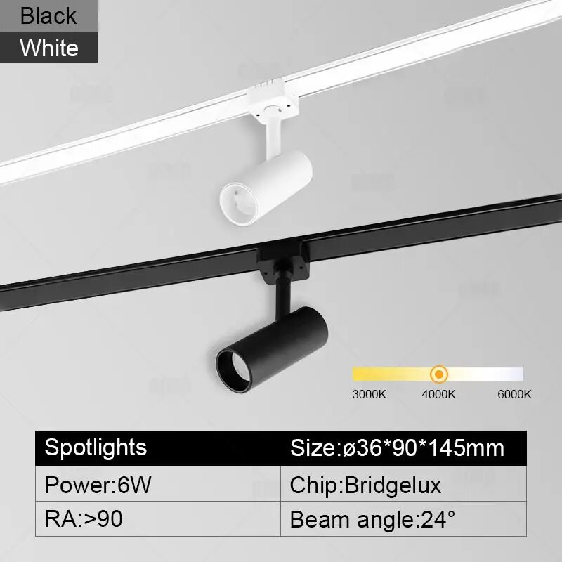 Система магнитного трекового освещения 5 мм: Тонкие White, Track Light 6W, Natural White 4000K