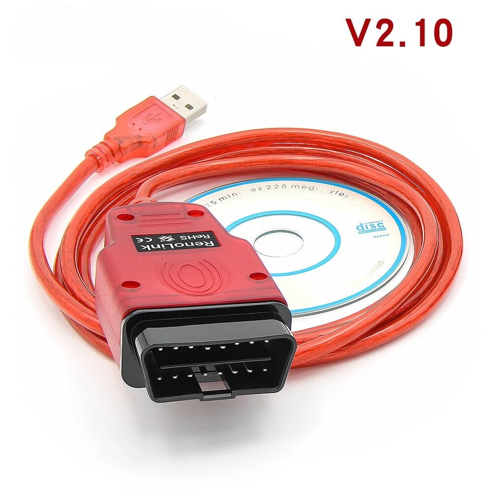 Renolink V2.10 OBD2 ECU Programmer Tool ECU Кодирование ключей ECM Reno Link для Renault OBDII Автомобильный диагностический инструмент