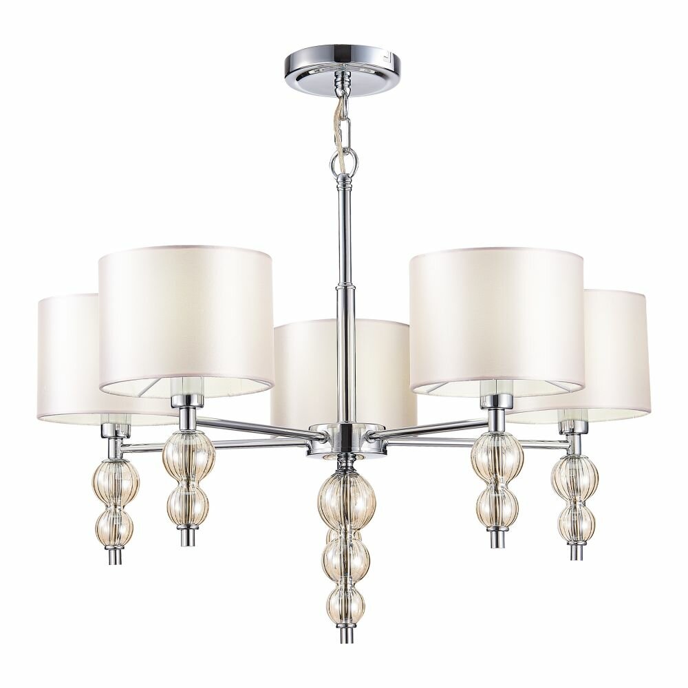 SLE105703-05 ST-Luce Светильник подвесной Хром/Светло-бежевый E14 5*40W.