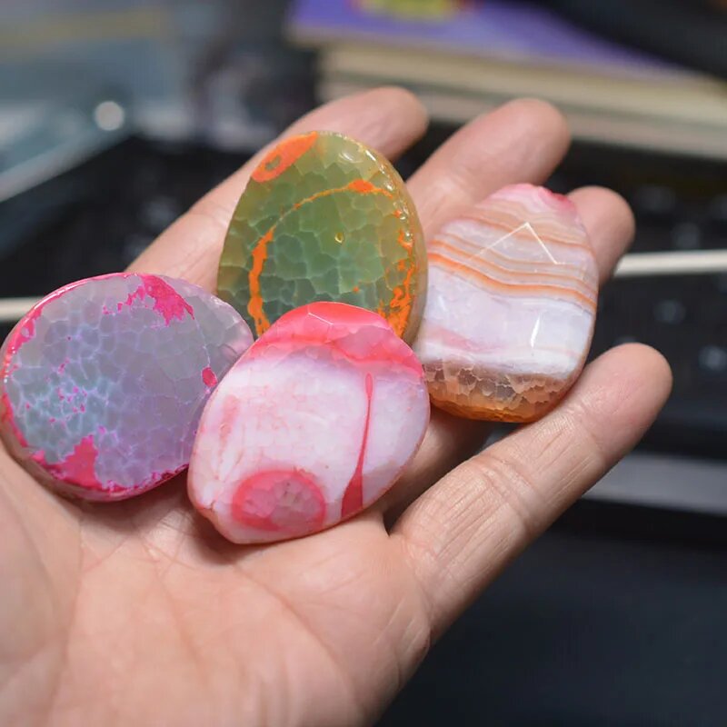 Подвеска из натурального камня 20-60 мм с прямым отверстием, прямоугольная, из агата, Фиолетовый, 22