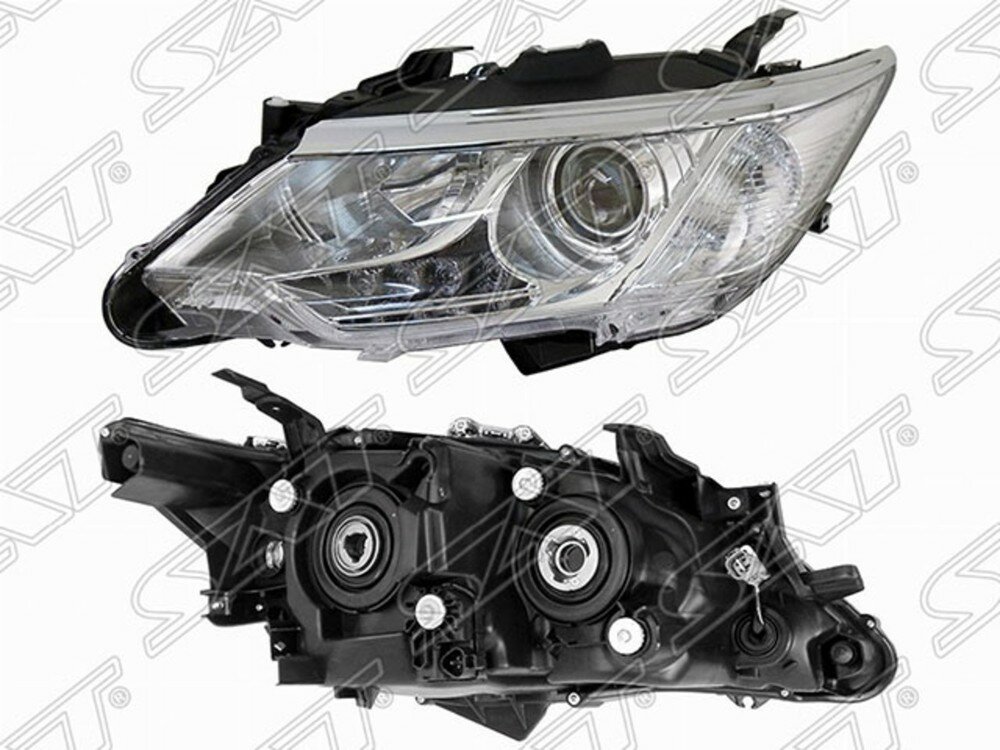 Фара SAT ST-112-1142LMLD-EM Toyota Camry XV50 14-17 слева/ Галоген/ ДХО/ С электрокорректором