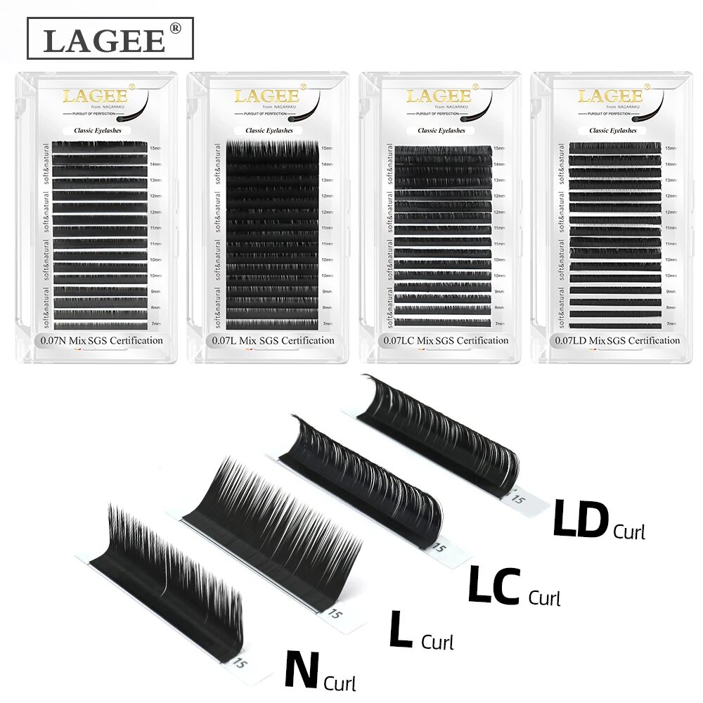 Nакладные ресницы LAGEE Classic L N, 11 мм, 0.12 мм