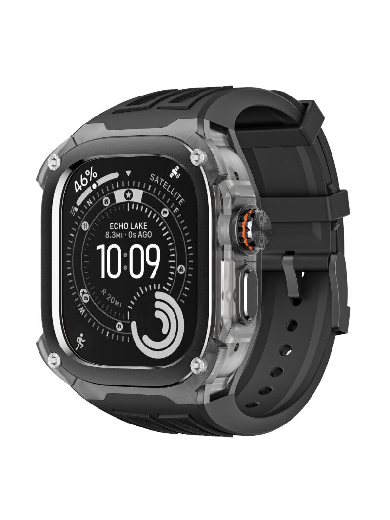 Силиконовый ремень + металлический защитный корпус для Apple Watch Ultra 3 /2 /1 49 мм