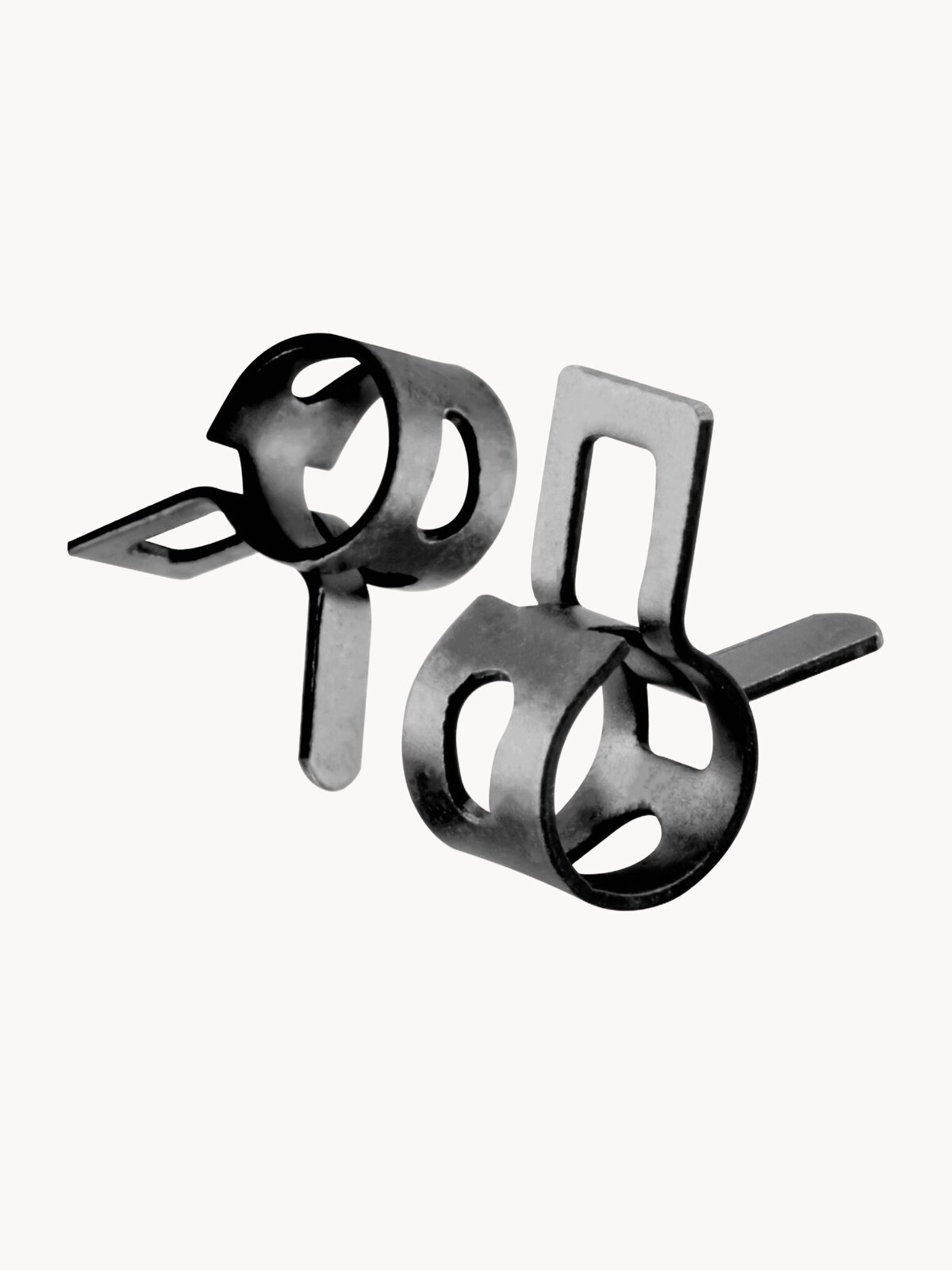 Оцинкованные Пружинные Хомуты Чёрные Ф-8 Диапазон Зажима от 8 до 10,2 мм 2 шт. / Самозатяжные / Самозажимные