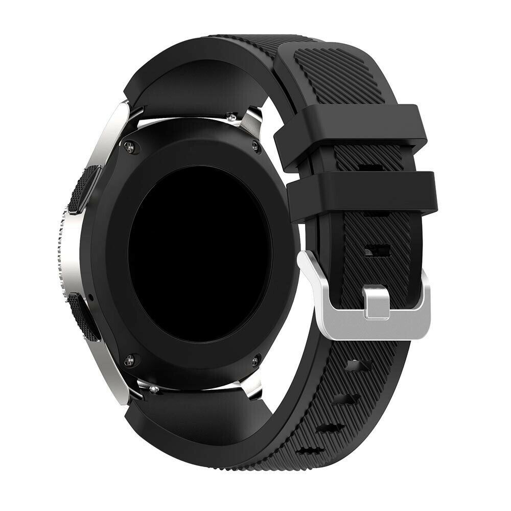 Силиконовый ремешок Twill Texture для часов Samsung Galaxy Watch 46 мм - черный