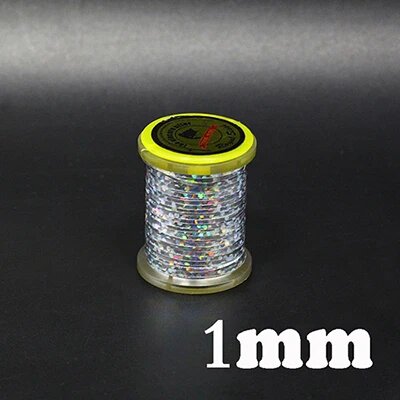 Горячая 1-катушка для завязывания мушек, плоская майларовая мишура, флэш-лента, голографическая TINSEL SPOOLED для классических моделей стримеров и нимфов с прошивкой