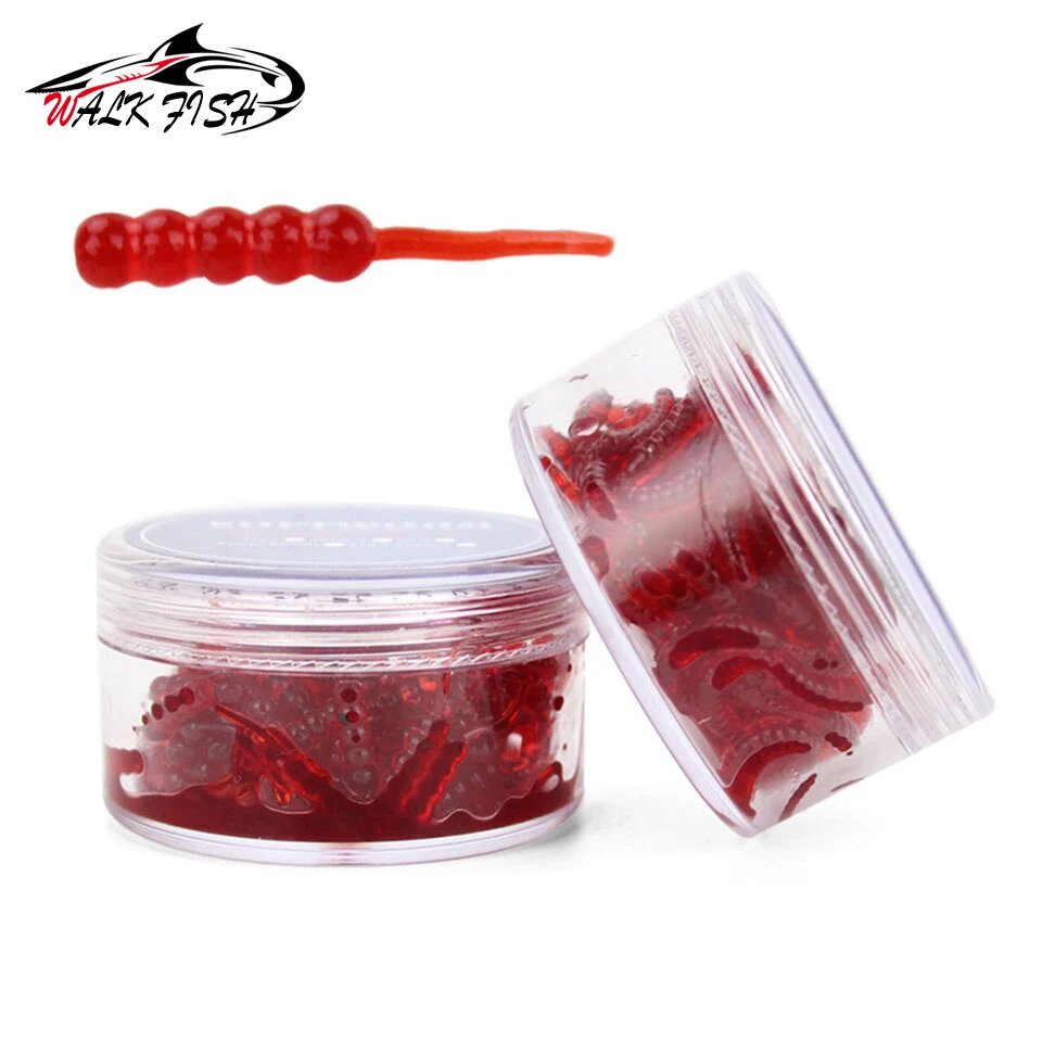 WALK FISH Мягкая приманка супер червь 2 цвета Красный, 1