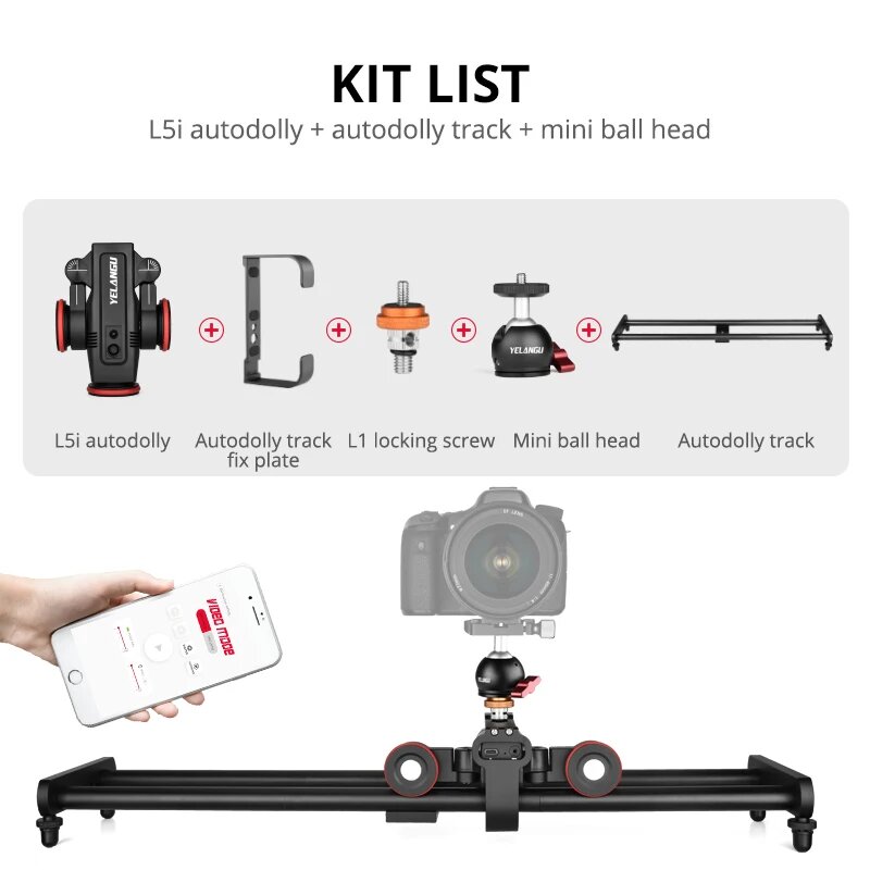 YELANGU L5 моторный слайдер для камеры L5i head slider